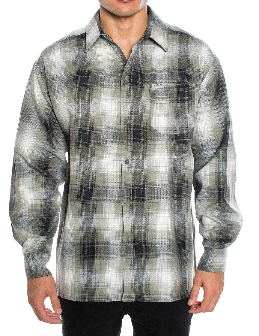 CalTop Long Sleeve Flannel - Gray/White – Frank Collection